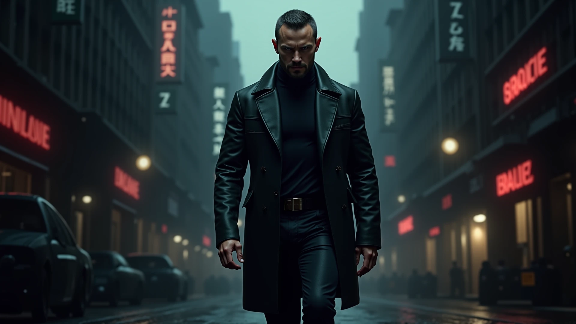 A man walking away from a toxic group with determination in his eyes ...