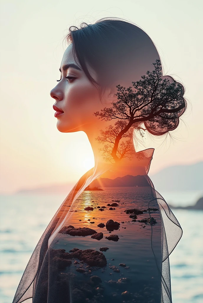 High quality, 8K Ultra HD, A beautiful double exposure that combines an ...