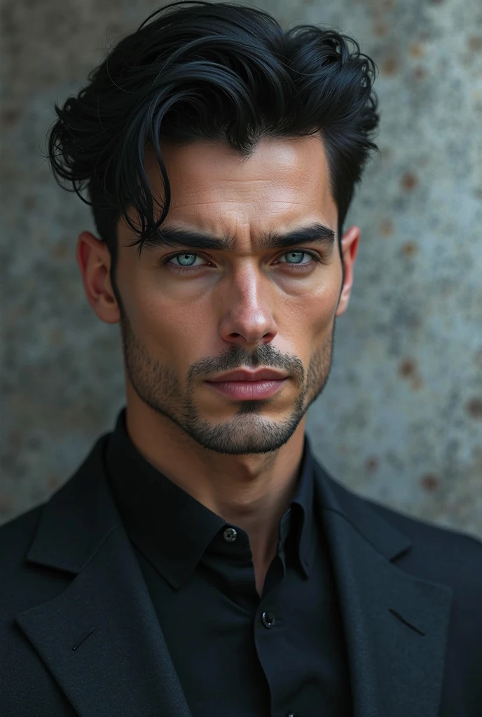 Guy with jet black hair and blue diamond eyes, six feet inches and ...