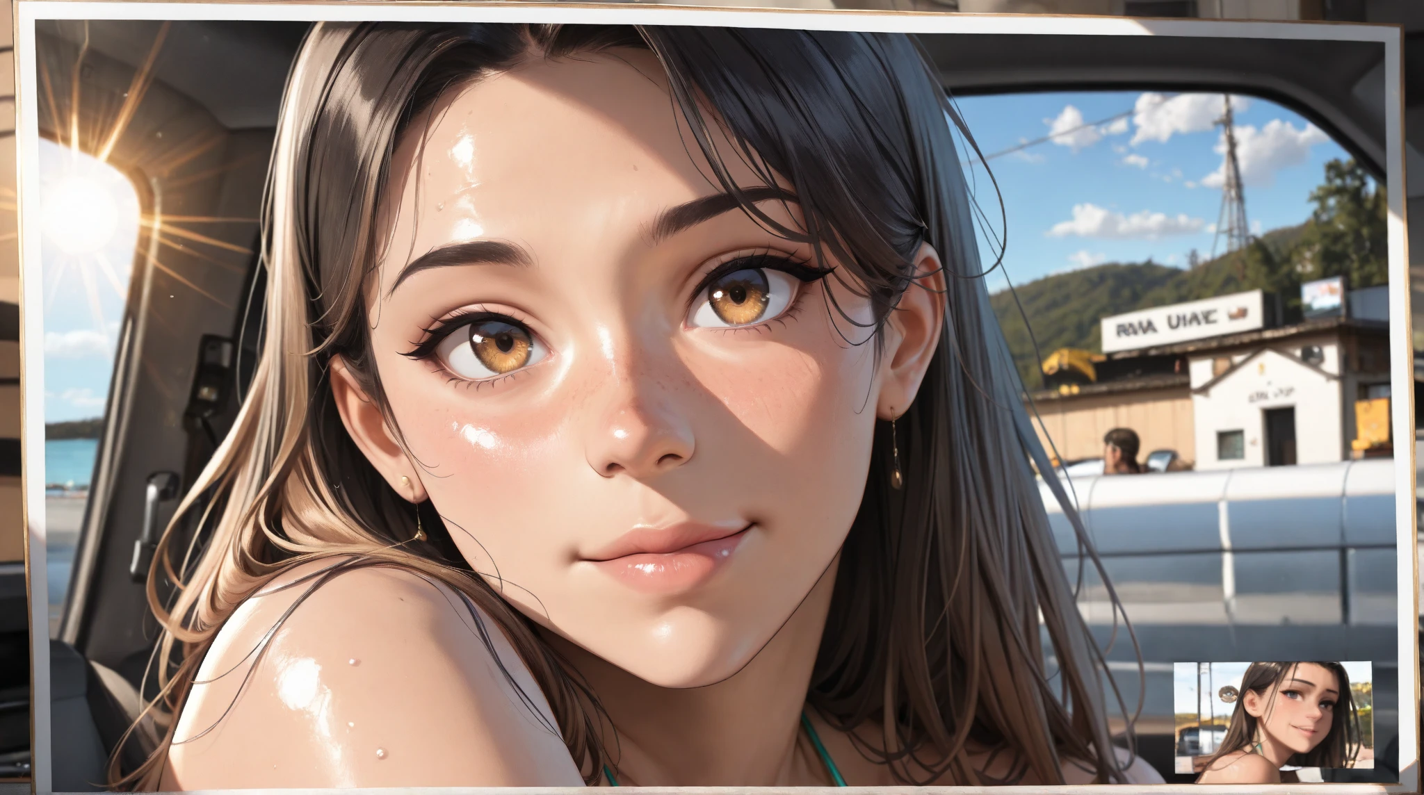 Ellie, tlou2, portrait, sun rays, micro bikini, looking at viewer - SeaArt AI