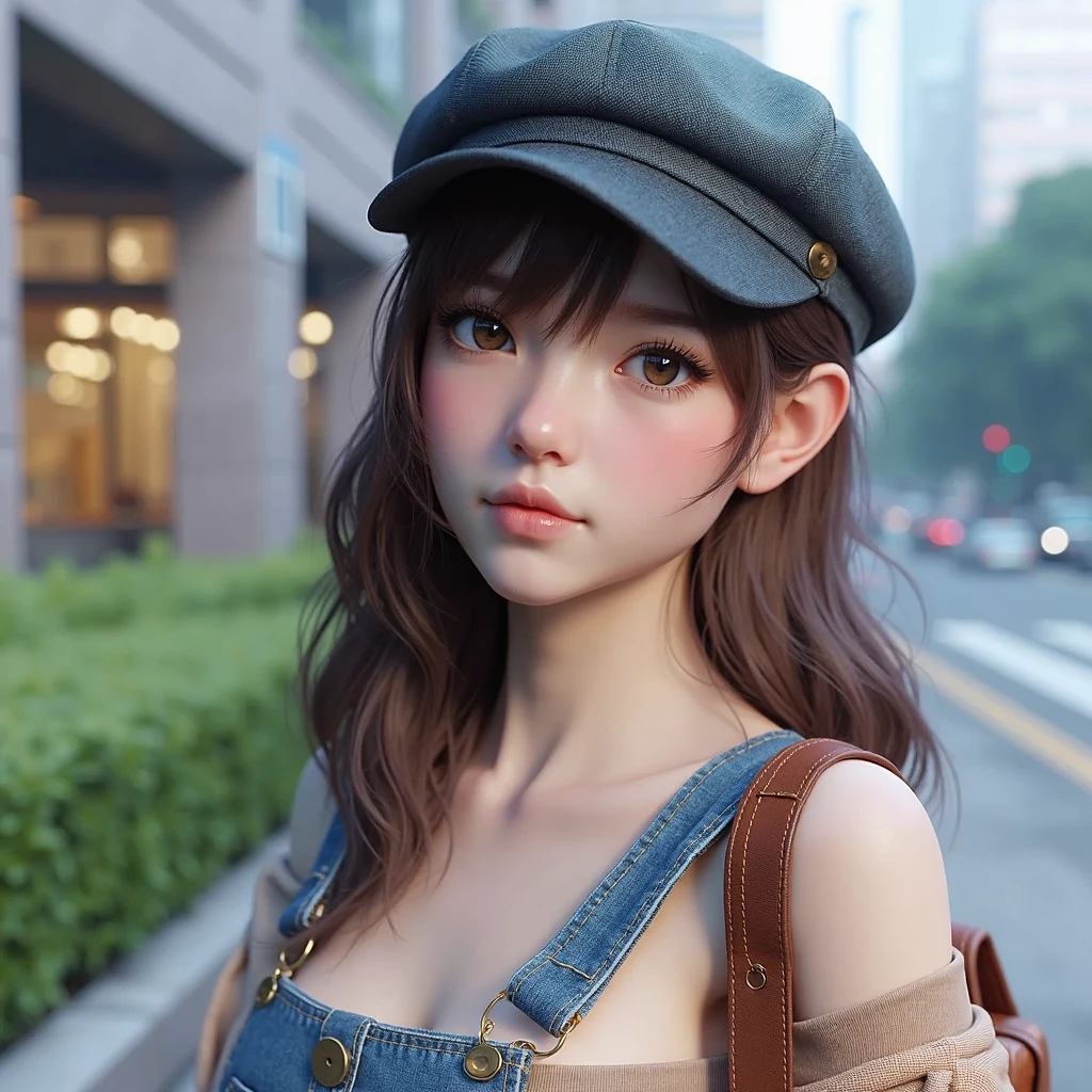 Young woman wearing cap hat and clothes、Photorealistic picture - SeaArt AI
