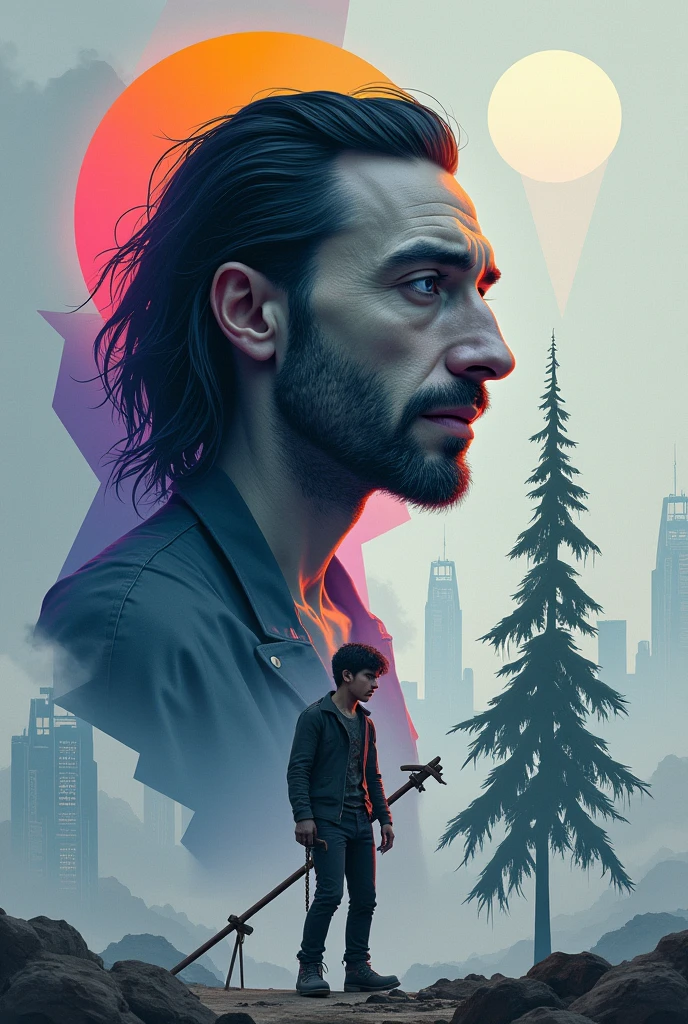 In a haunting yet hopeful digital art piece, A digital art illustration ...