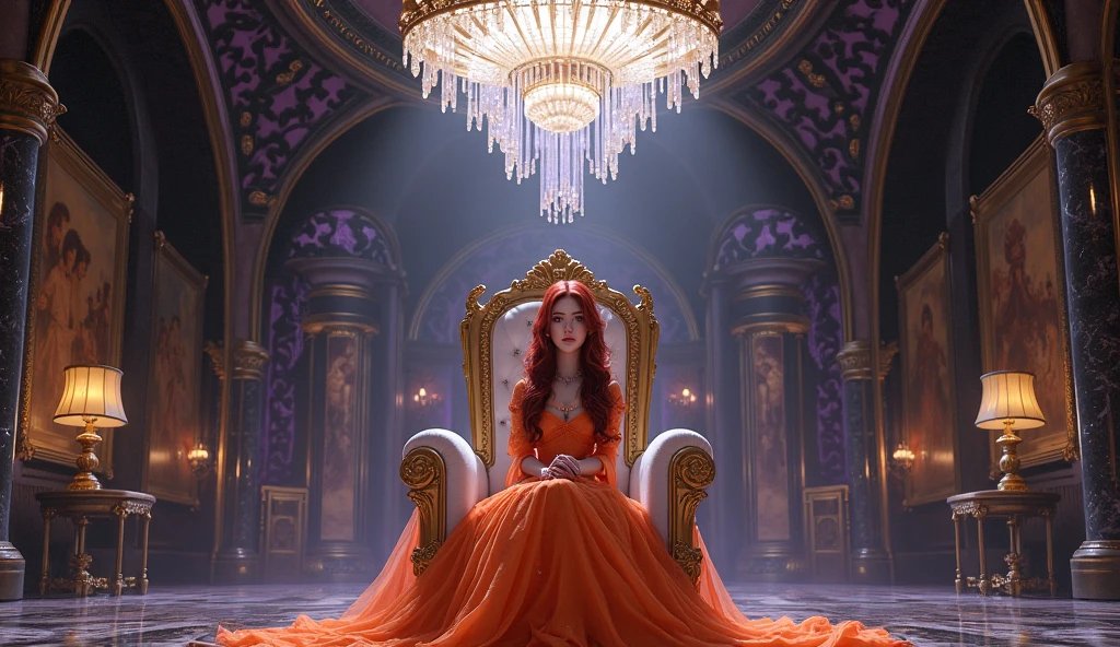 A grand, sumptuous and dramatic royal throne room in a palace - SeaArt AI