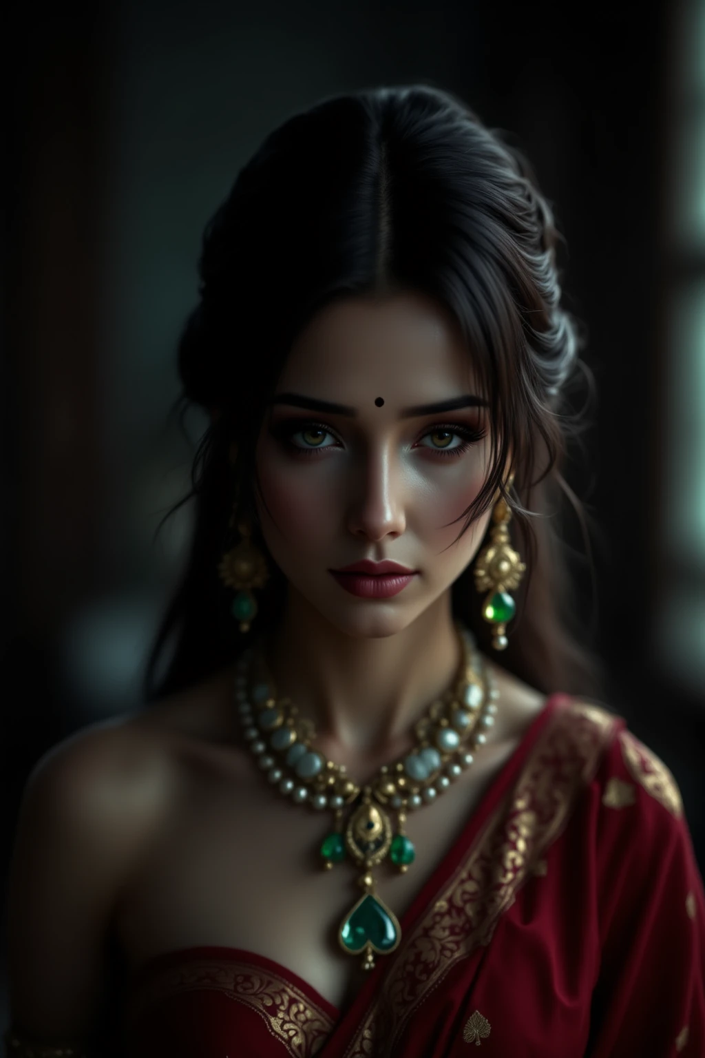 Under a dark light, , A playful and voluminous androgynous-looking ...