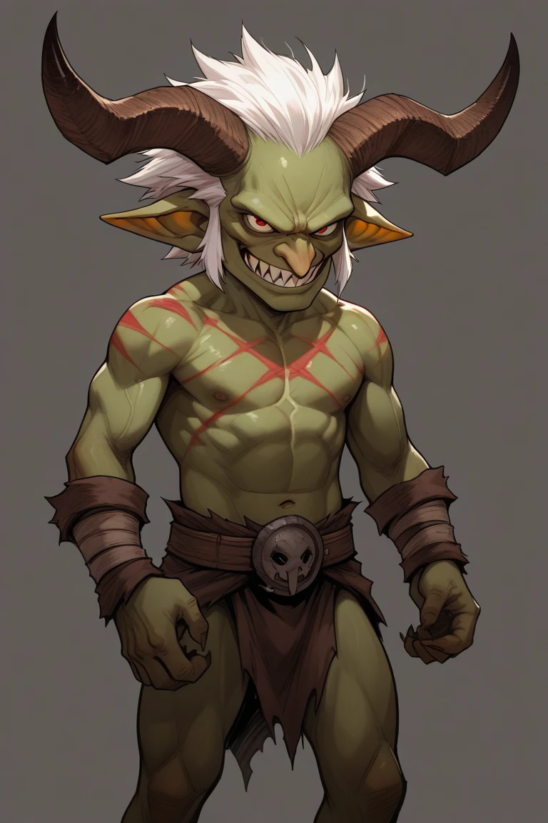 Lord Goblin, Tall Goblin Man. handsome, young, long white hair - SeaArt AI