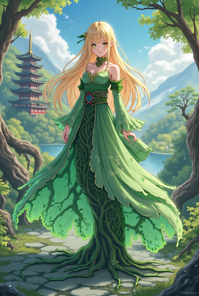 Create a hero mlbb belerick into anime japan character a girl with long ...