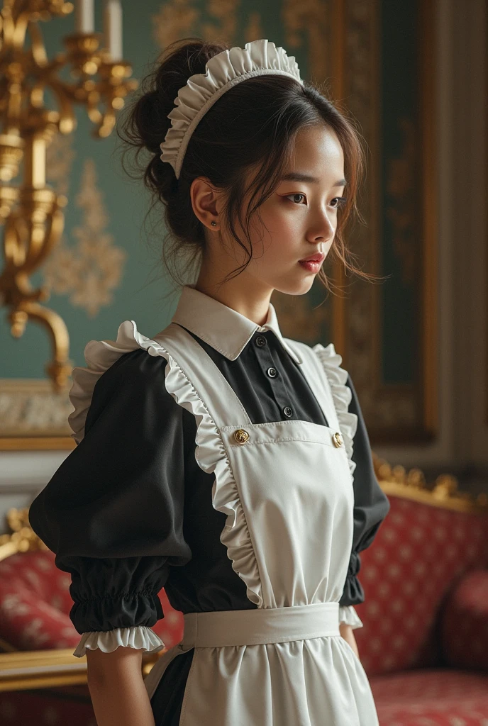 A young maid who works for a big and strong-willed lady - SeaArt AI
