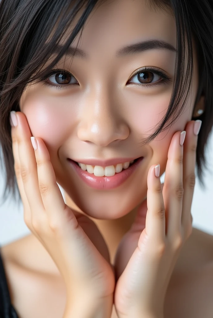 An extreme ultra close-up, hyperrealistic portrait of an overwhelmingly ...
