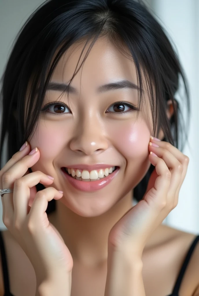 An extreme ultra close-up, hyperrealistic portrait of an overwhelmingly ...