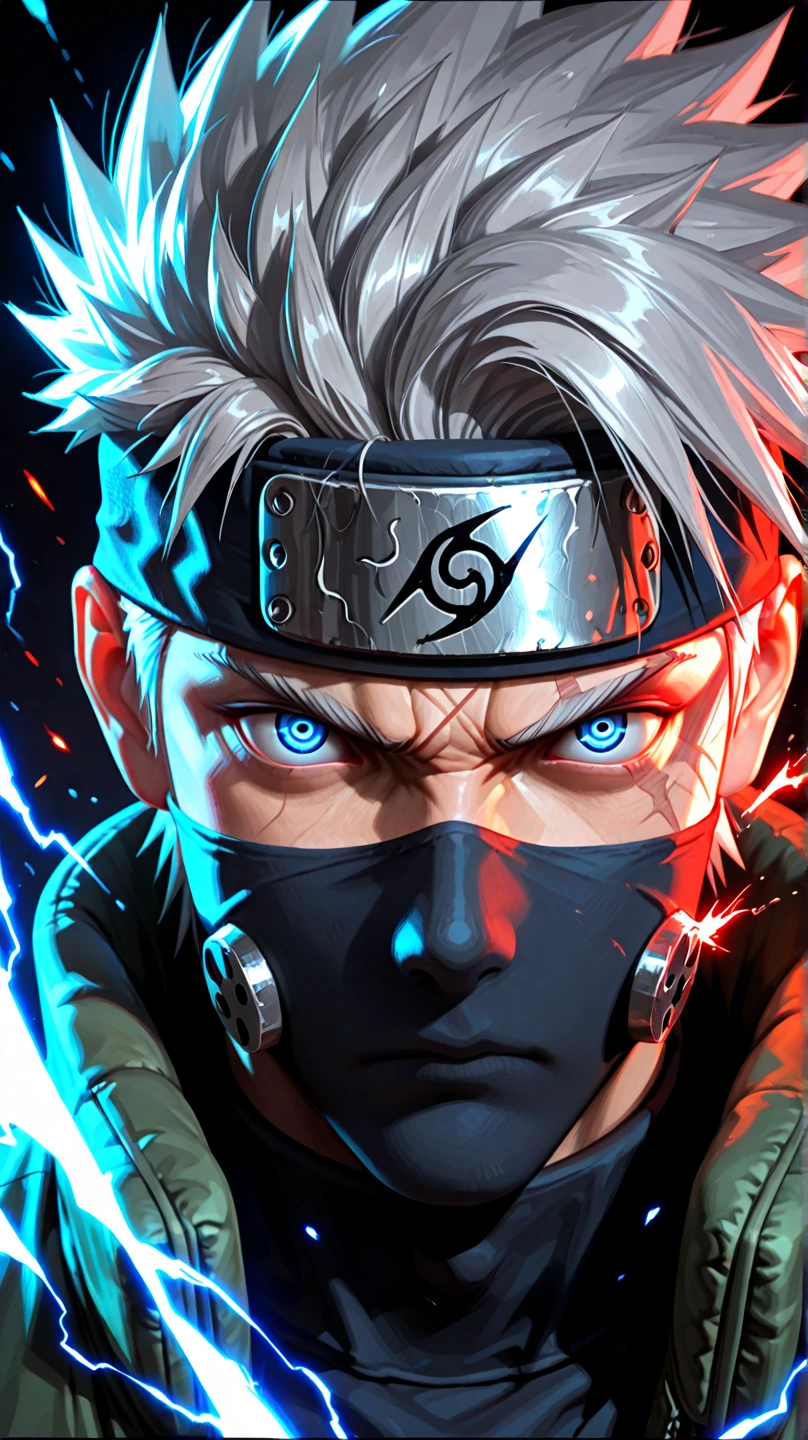 Ultra realistic anime portrait of Kakashi Hatake with silver spiky hair ...