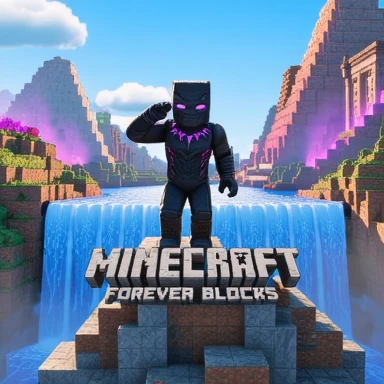 Movie poster for "Minecraft: Block Panther", featuring a blocky ...
