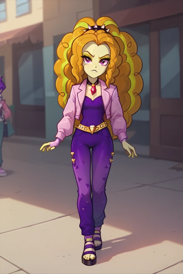 (Adagio Dazzle) (slim figure) (pink jacket and pants) (purple dress - SeaArt AI