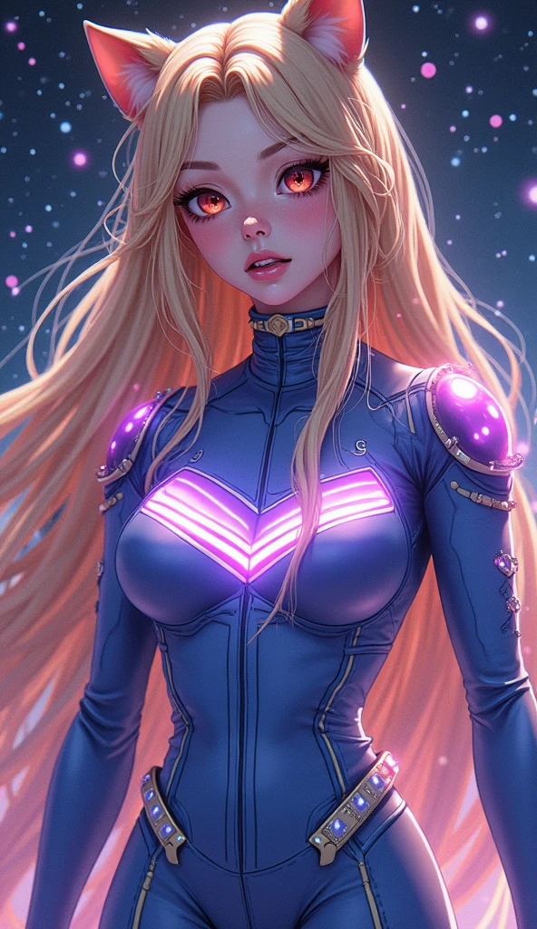 Anime, cute young blonde with a big busty and a gorgeous neckline ...