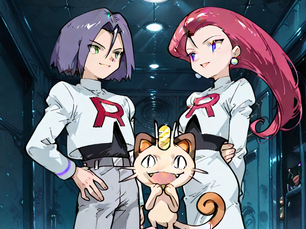 Pokémon、animation、Meowth、James、Jessie、Team Rocket - SeaArt AI