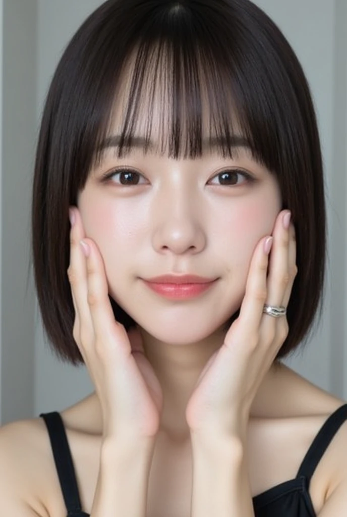 An extreme ultra close-up portrait of a stunningly beautiful young ...