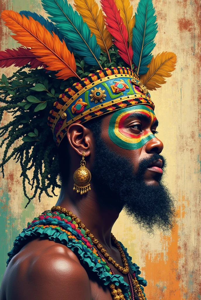 Create a vibrant digital illustration of the Brazilian Caboclo - SeaArt AI