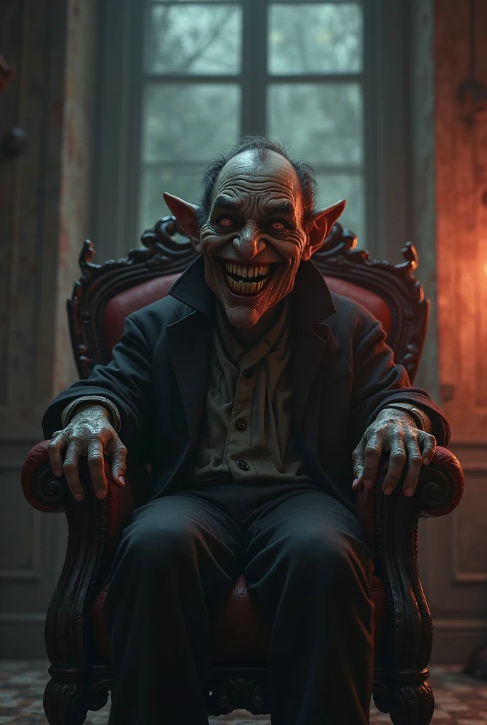 I make an animation character sitting on a chair telling horror stories ...
