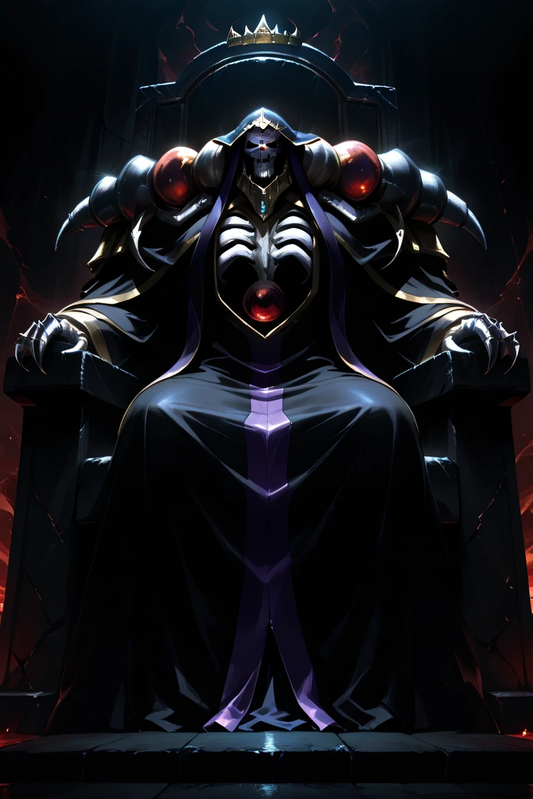 1boy, ainz ooal gown, sitting in the throne room, in nazarick - SeaArt AI