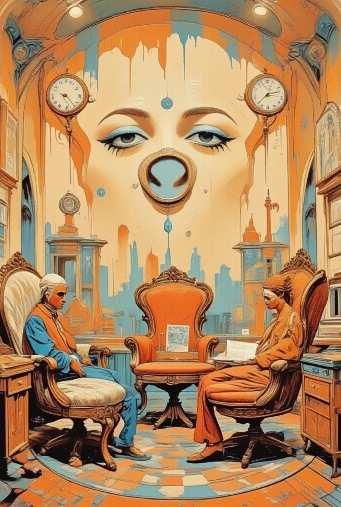 Cartoon Mascots in Therapy — a retro cartoon-style group therapy session set in - SeaArt AI