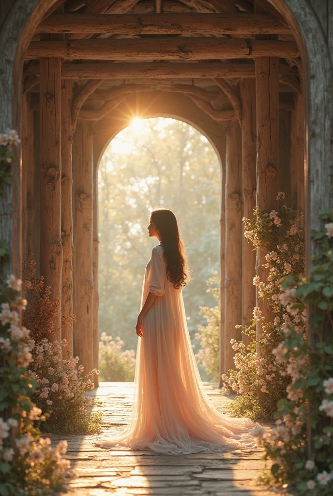 feminine environment with wood - SeaArt AI