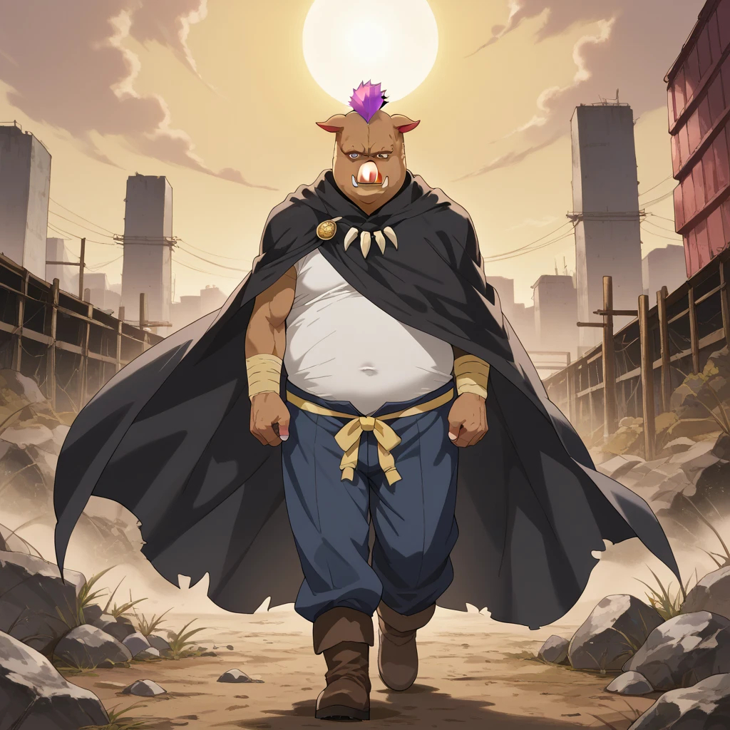 1人の男の子, ソロ, 擬人化されたイノシシ, 男性, 2D, 太った男, ぽっちゃり, 筋肉質の, ブラウンスキン, とげとげの耳 ...