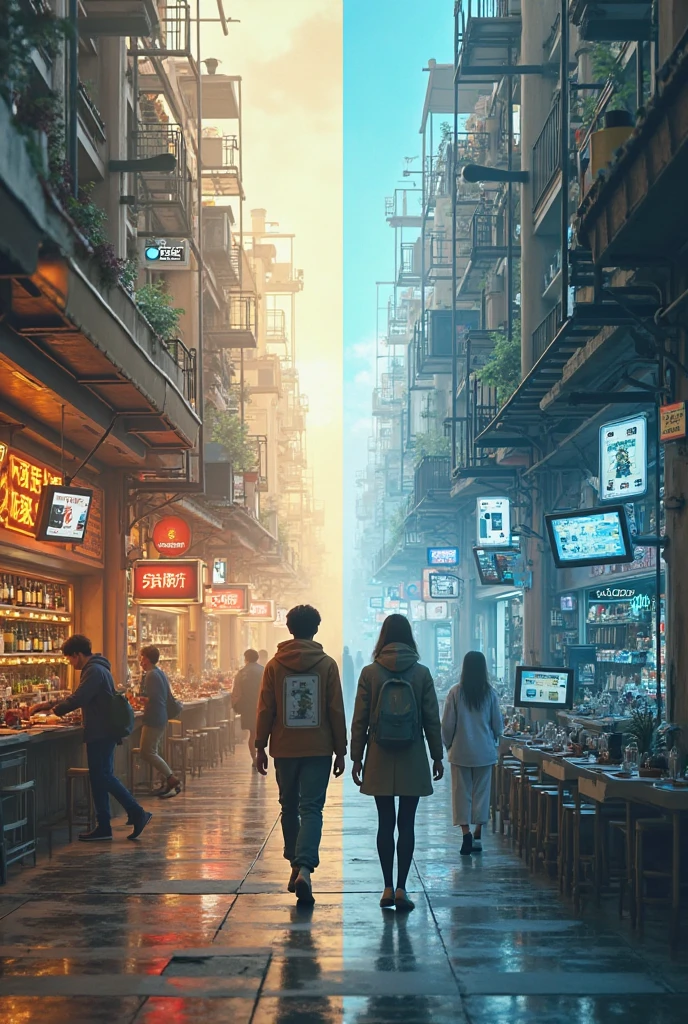 Images of technology and everyday life: a before and after - SeaArt AI