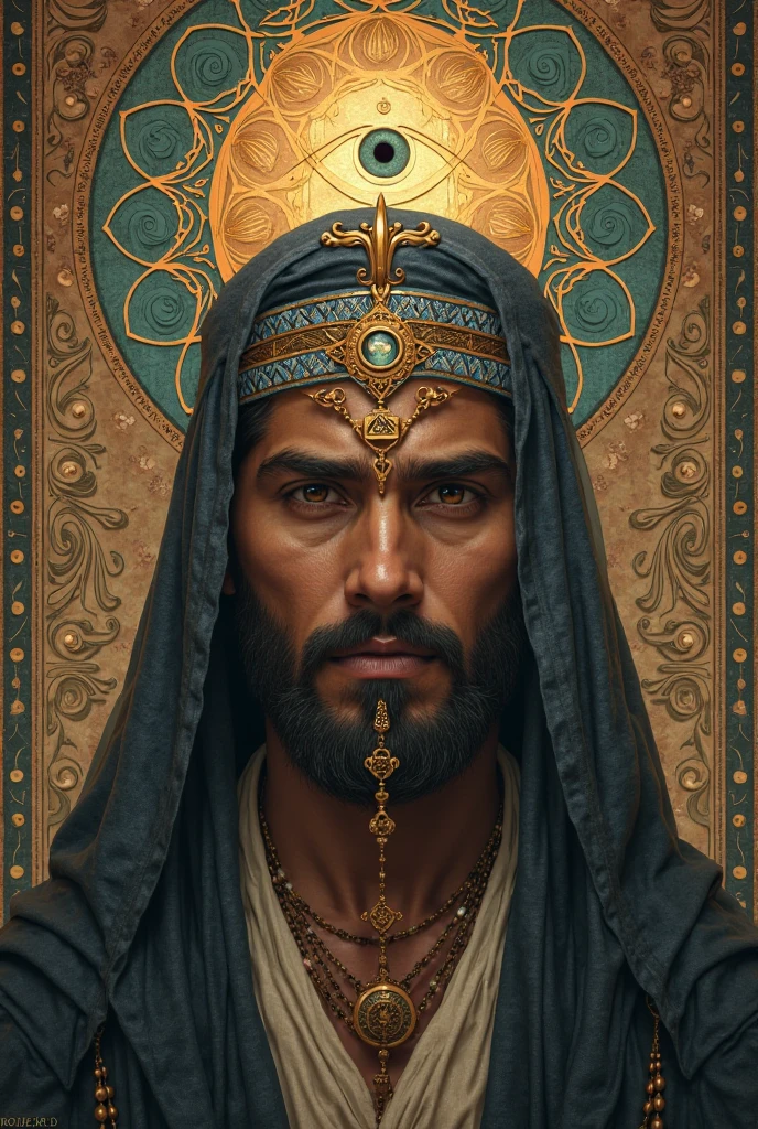 A man with a third eye on forehead looks likes a Muslim - SeaArt AI