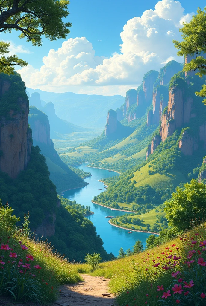 Draw an art magazine cover without people, but with a landscape without ...