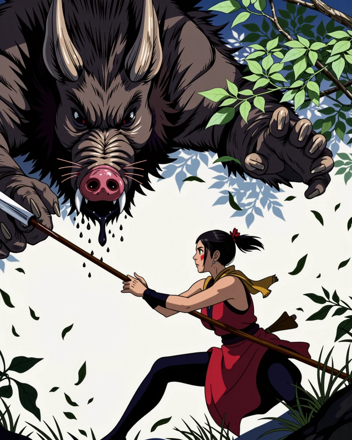 Mmno, aidmaimageupgrader, ghiblistyle. A semi-realistic, 2.5D portrait ...