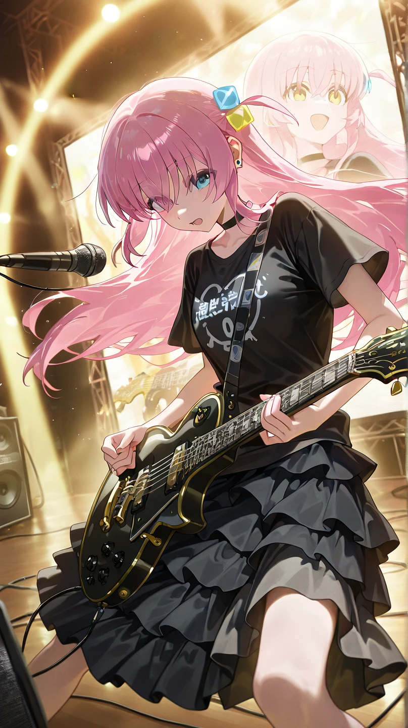 Outdoor festival stage、midnight, Highest Quality, Hitori gotou - SeaArt AI