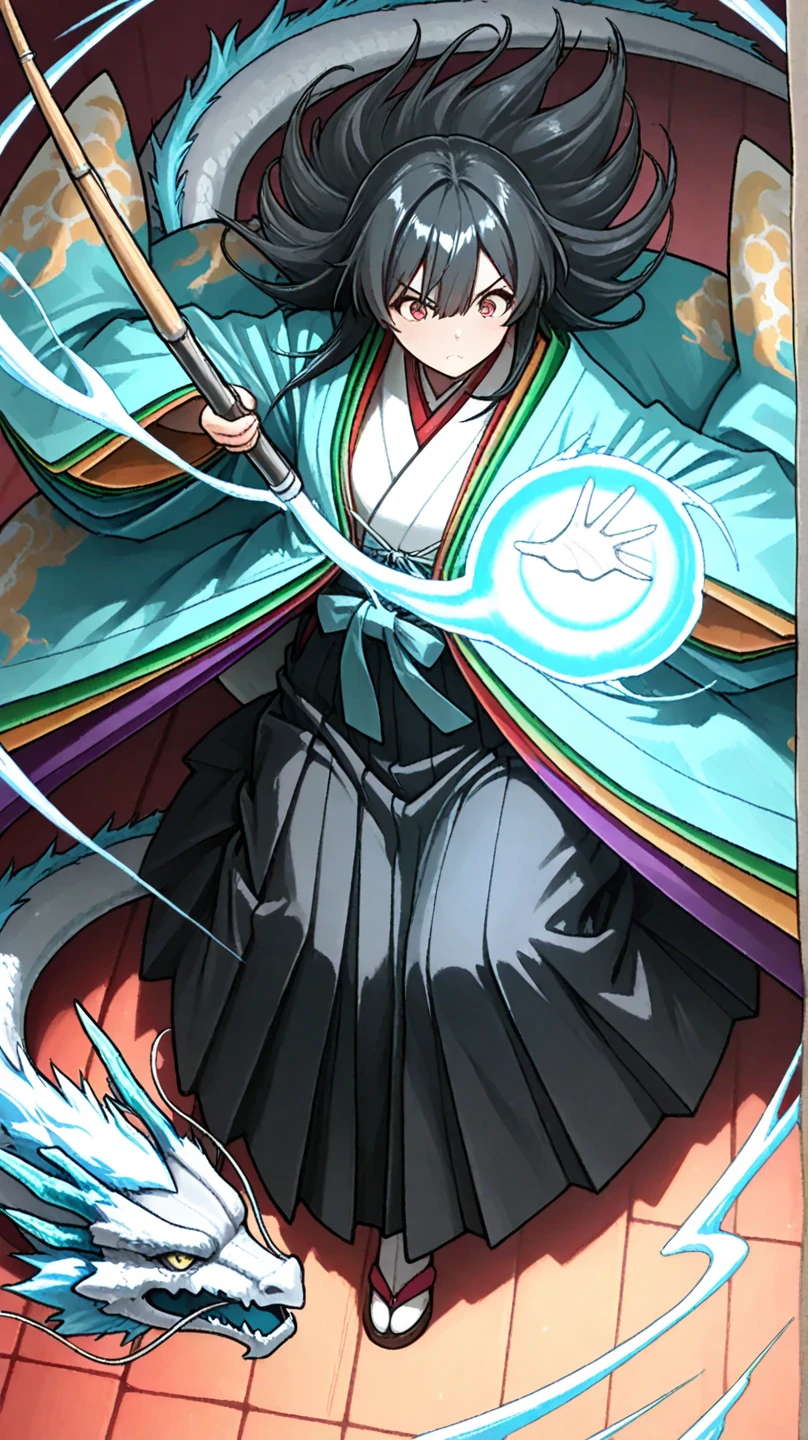 Masterpiece,best quality,ultra detailed, light blue Oriental dragon ...