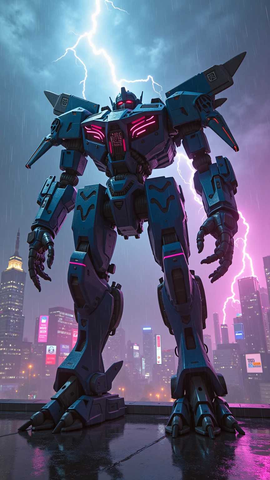 A battalion of colossal winged mech-sentinels with obsidian-black and ...