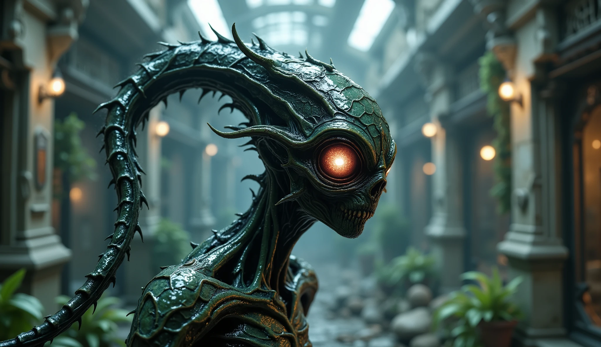 Deep black copper plant demon of nature made of plants of Silent Hill ...