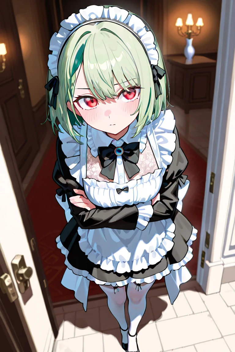 Simple maid outfit (((((((((((((((Her hands are lightly folded over her ...