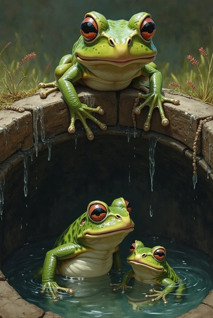 Two Frogs Falling into the Well**: - **Description**: Two of the frogs ...