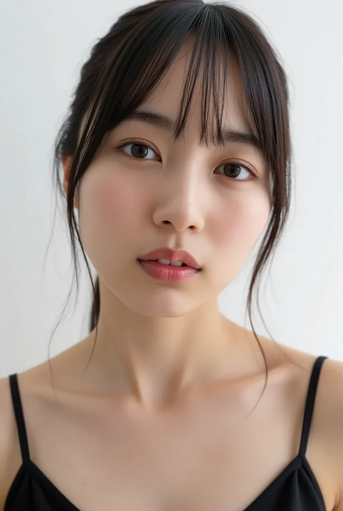 An ultra close-up of a stunning Japanese woman with glossy, puckered ...