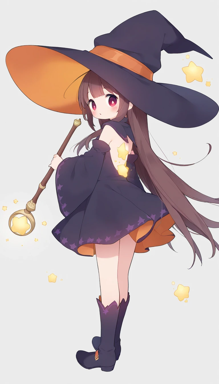 1 girl, Witch,big magic wand on your back - SeaArt AI