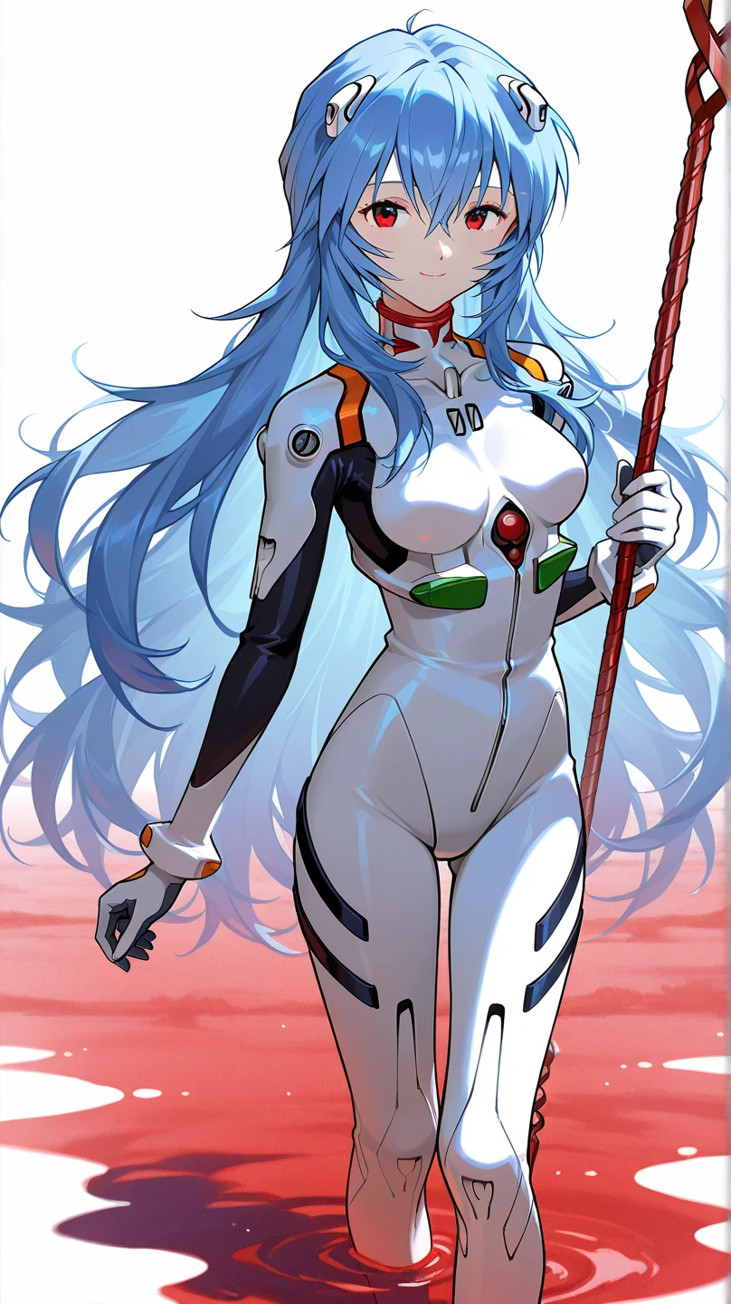 Ayanami rei, 1girl, long hair, very long hair, alternate hair length - SeaArt AI