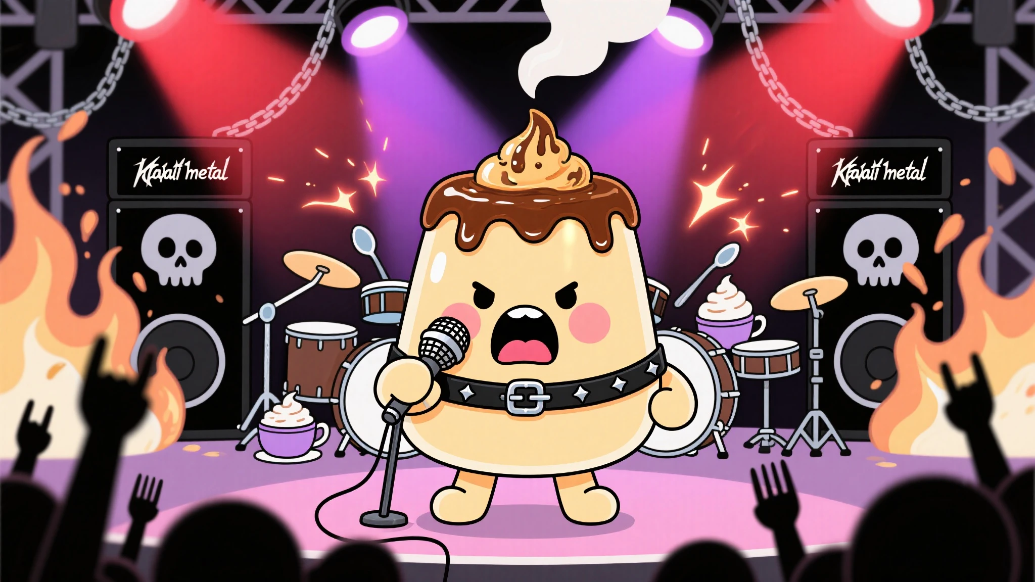 A surreal and humorous illustration blending cute character design with ...