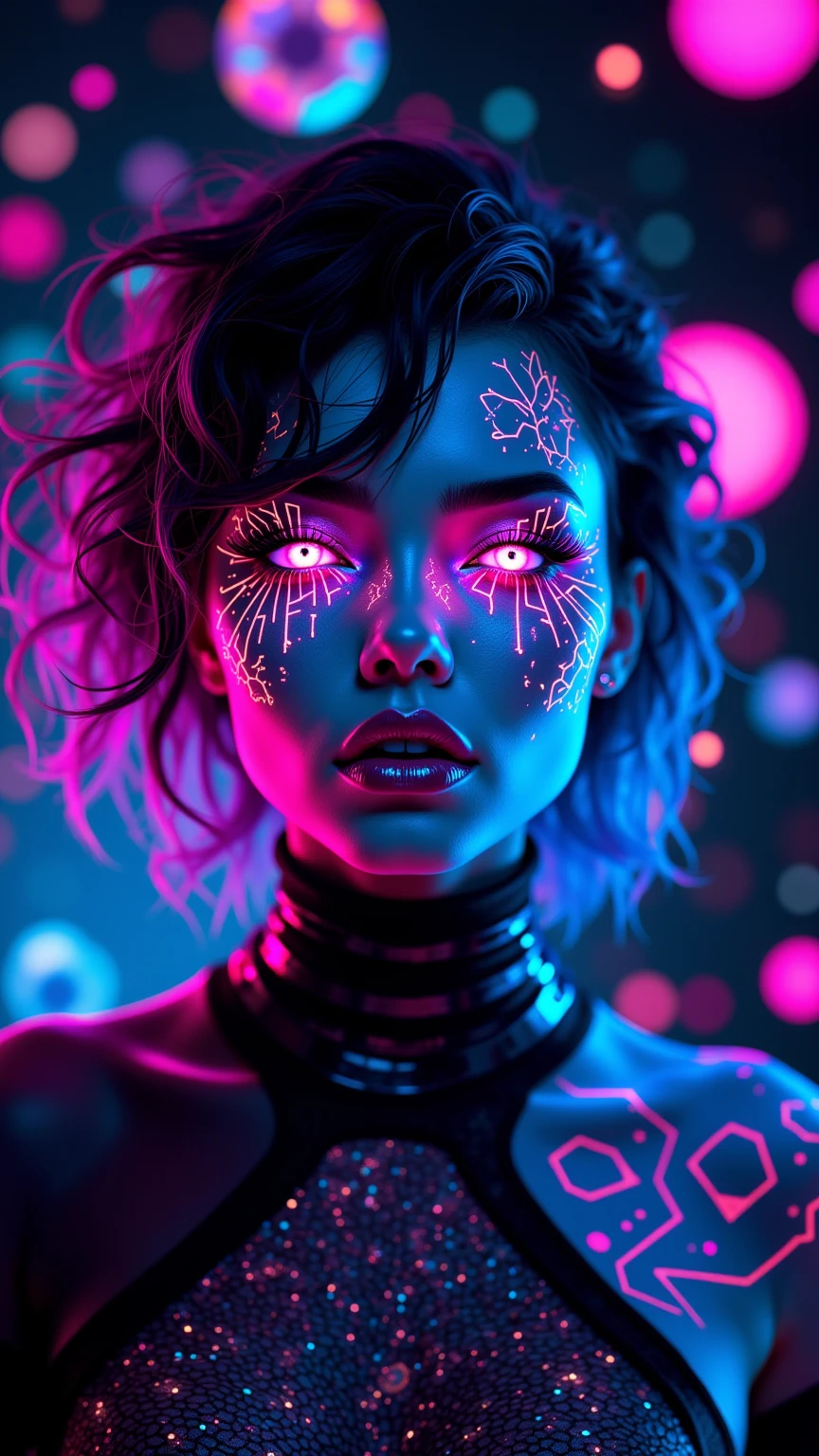 **80s Dreamwave Magical Trippy Art Prompt:** **Subject:** A striking ...