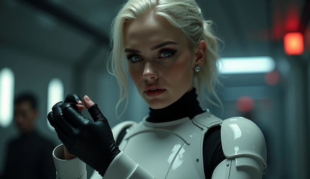 A seductive female stormtrooper, detailed portrait, seductive ...