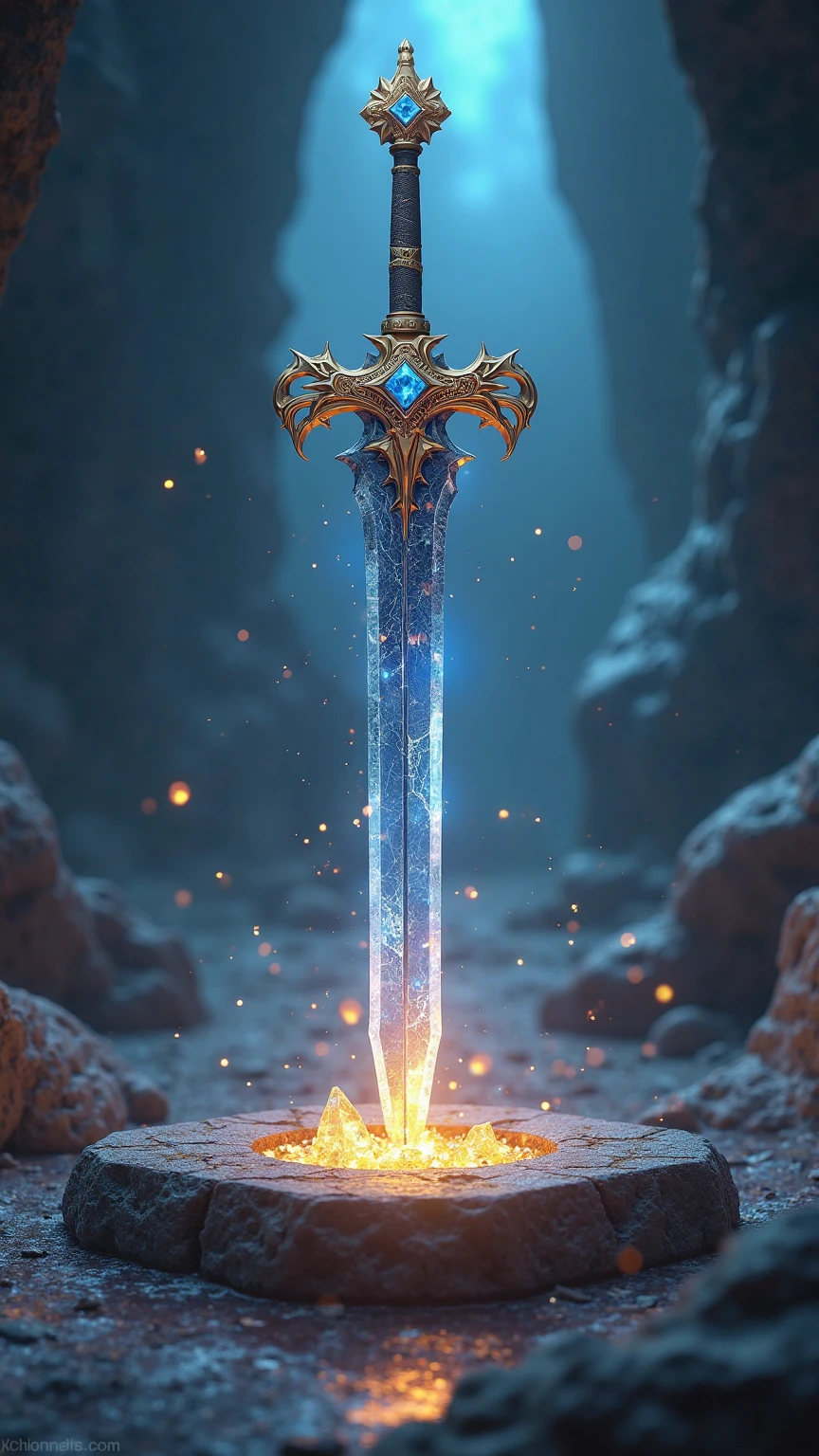 Create a photorealistic image of the "Eldrath's Star Blade", a ...