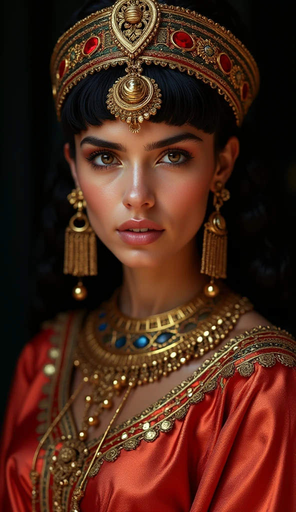 Queen Cleopatra red and golden dress camera close up ultra and hd image ...