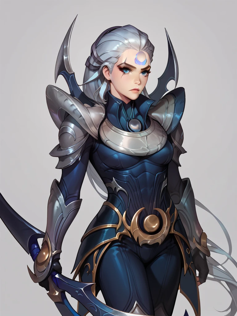 Highly detailed and stylized digital illustration of Diana from League ...