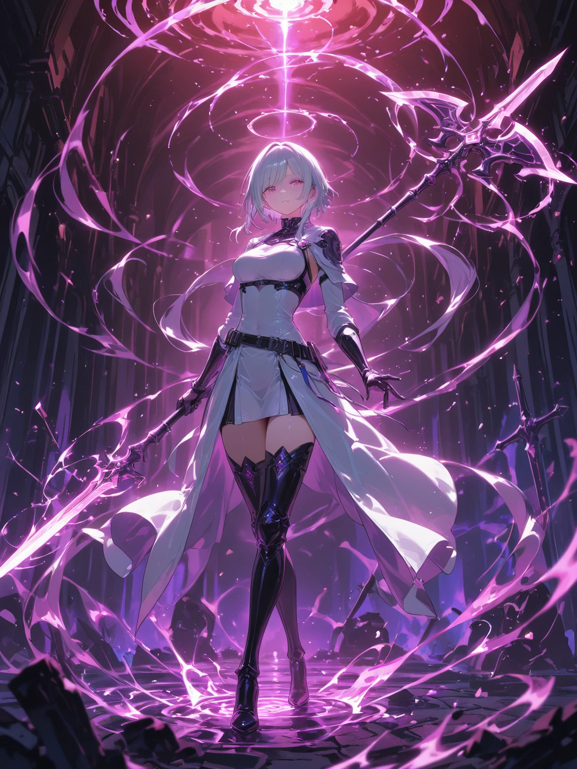 Draw a rare artifact sword-spear-axe of time with cool visual effects ...