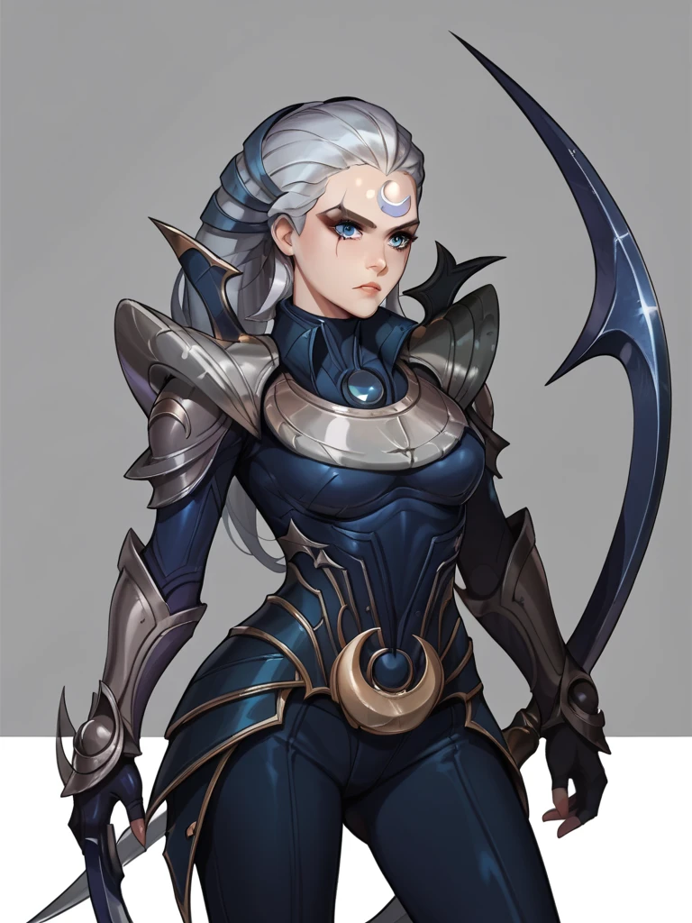 Highly detailed and stylized digital illustration of Diana from League ...
