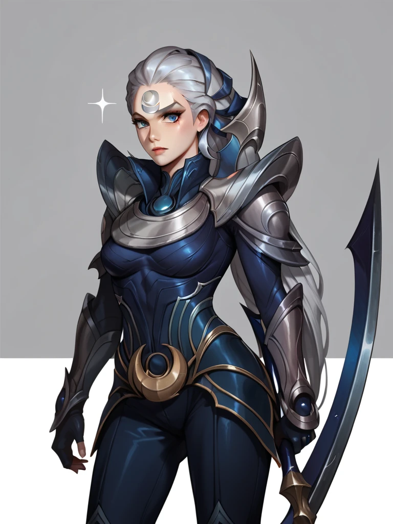 Highly detailed and stylized digital illustration of Diana from League ...