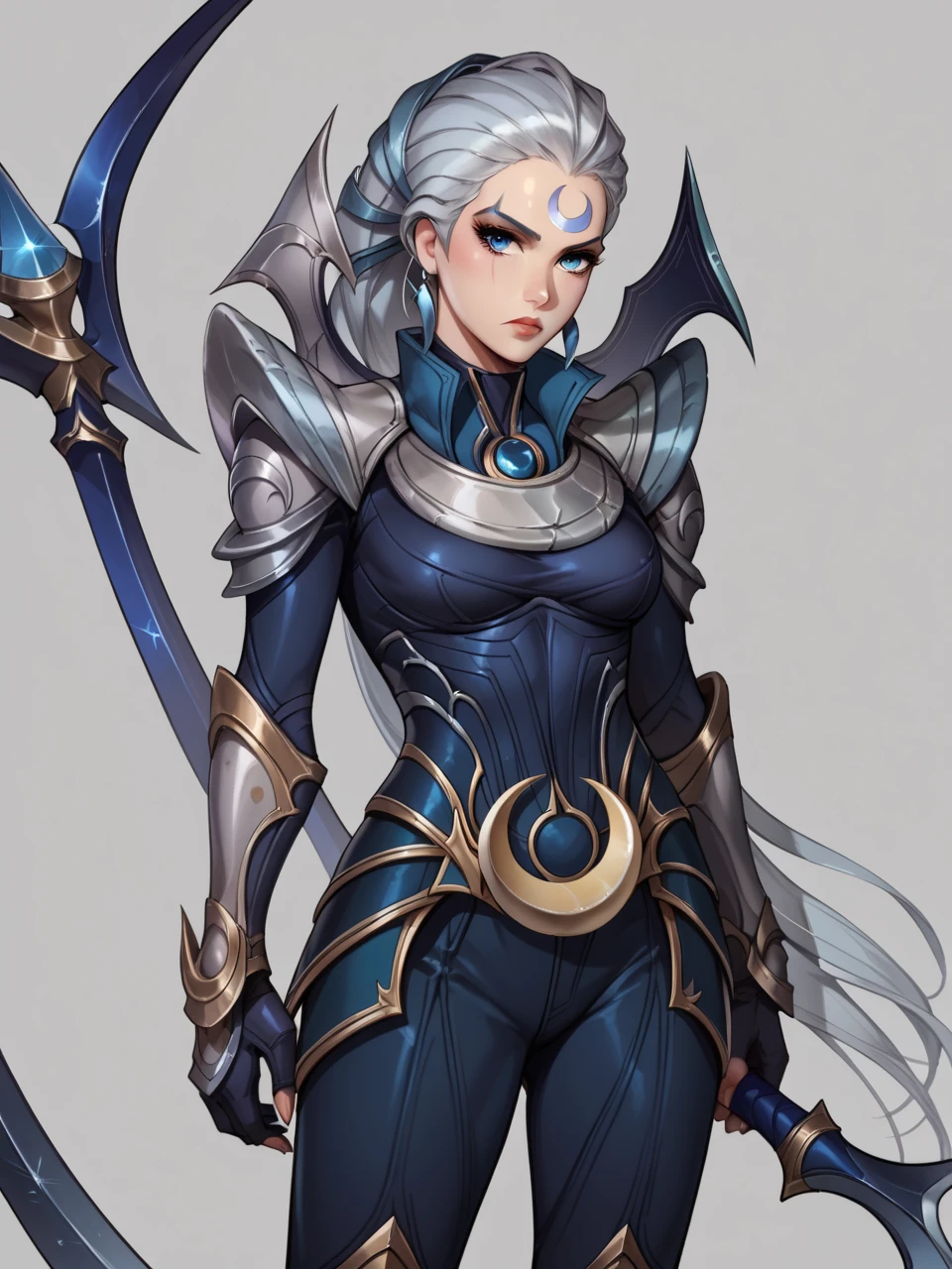 Highly detailed and stylized digital illustration of Diana from League ...