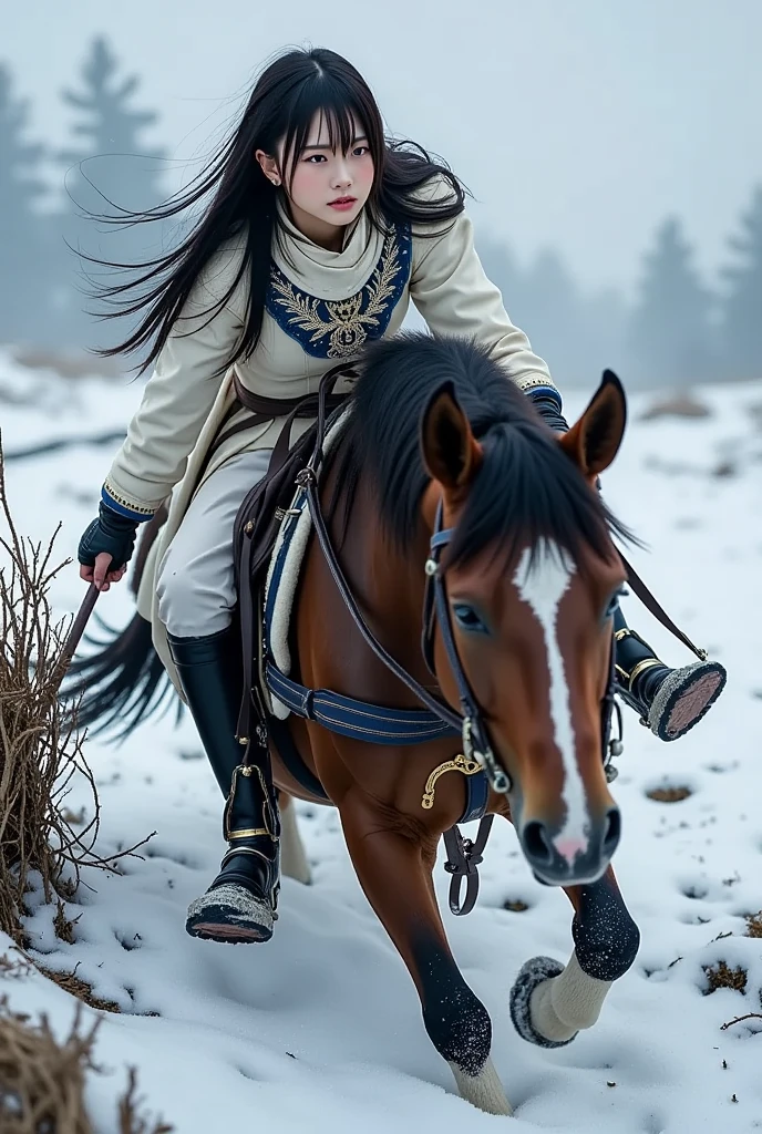 Horse heart,A horse's bone is broken and falls down with lots of wounds ...