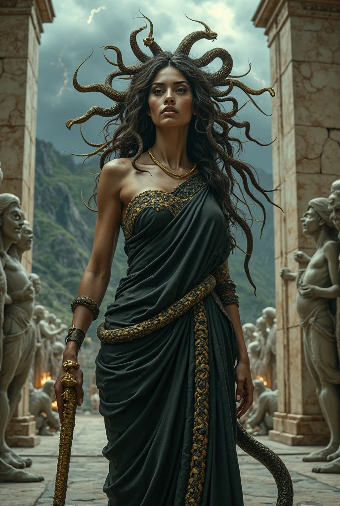 Hyper-realistic anthropomorphic woman personifying the mythical ...